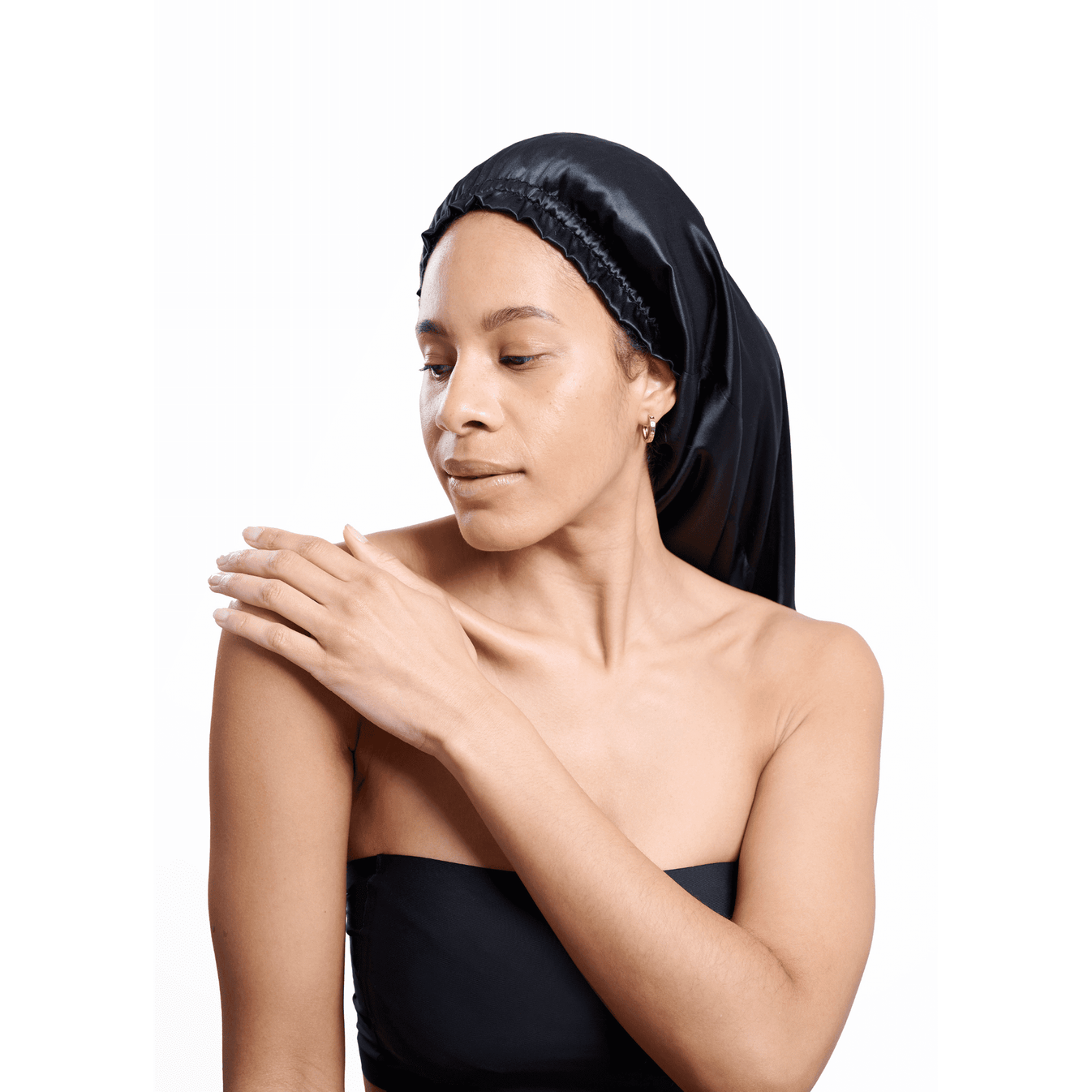 Black Long Silk Sleeping Cap – DREAMI Boutique
